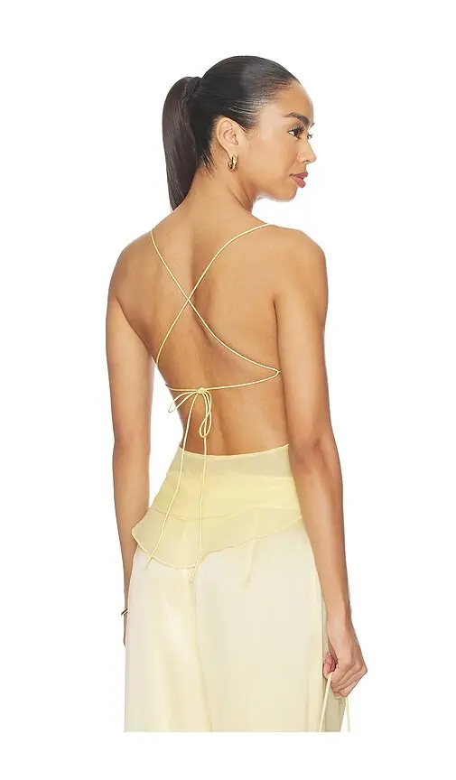 THE SEI Cut Out Ruffle Cami