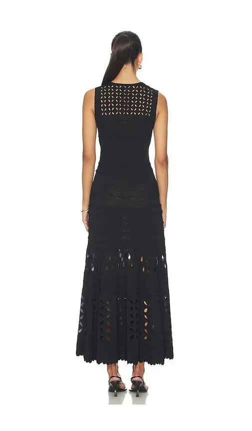 Ulla Johnson Lakshmi Eyelet Knit Maxi Dress - Noir