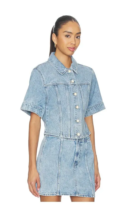 Veronica Beard Malcom Denim Jacket - Silver Dust