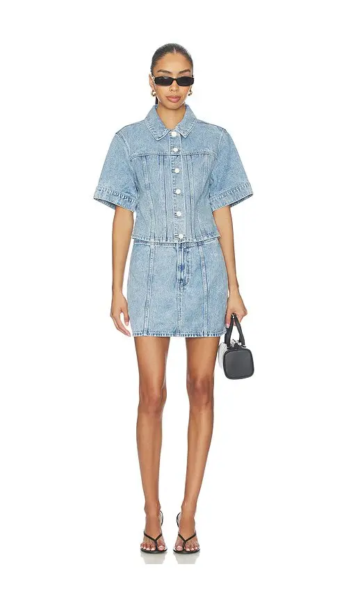 Veronica Beard Malcom Denim Jacket - Silver Dust