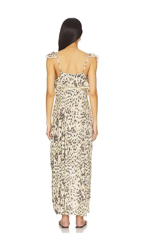 SPELL Snow Leopard Strappy Gown