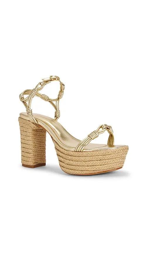 Schutz Nara Platform Sandal In Metallic Gold