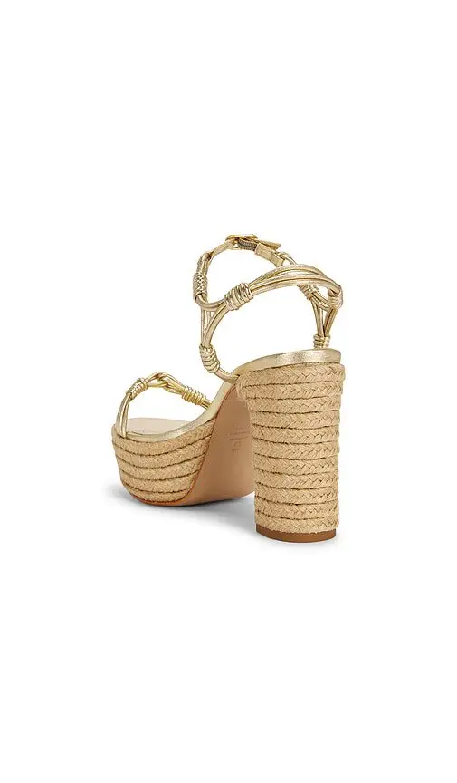 Schutz Nara Platform Sandal In Metallic Gold