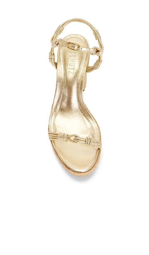 Schutz Nara Platform Sandal In Metallic Gold
