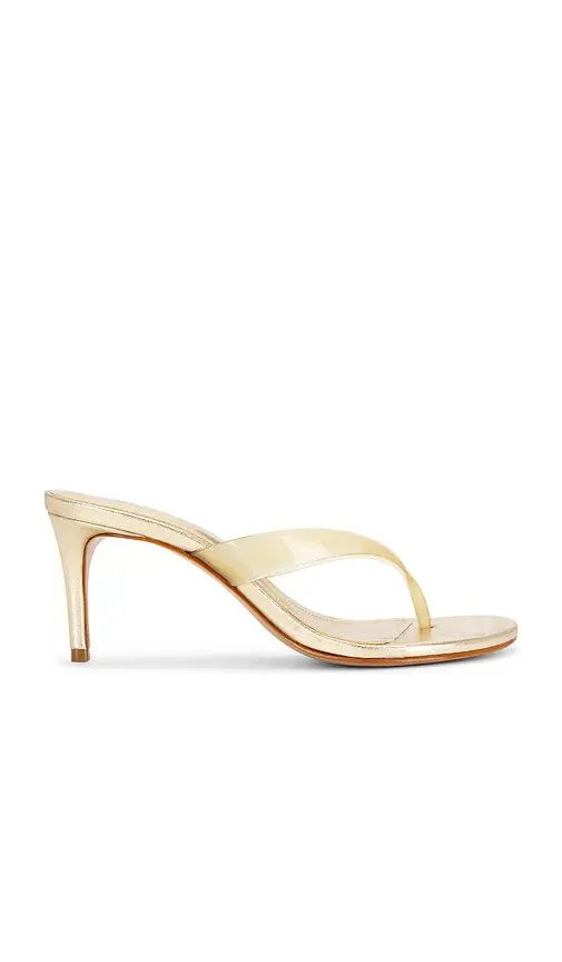Schutz Roslyn Metallic Gold Sandal - Platinum
