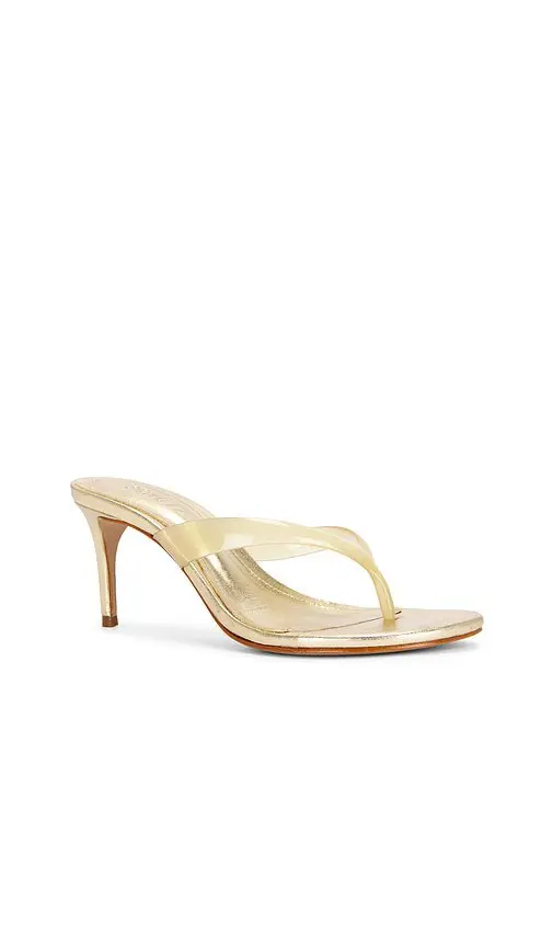 Schutz Roslyn Metallic Gold Sandal - Platinum