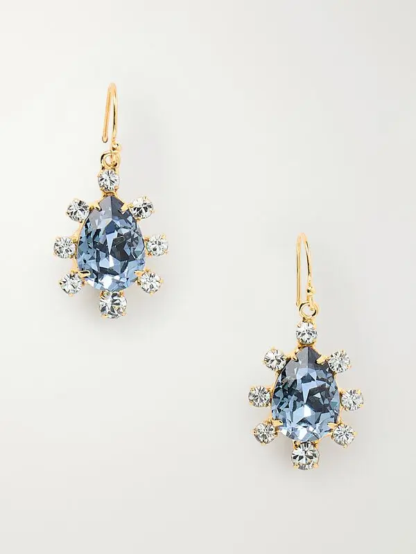 JENNIFER BEHR Adalee Gold-plated Sapphire And Crystal Earrings - Blue