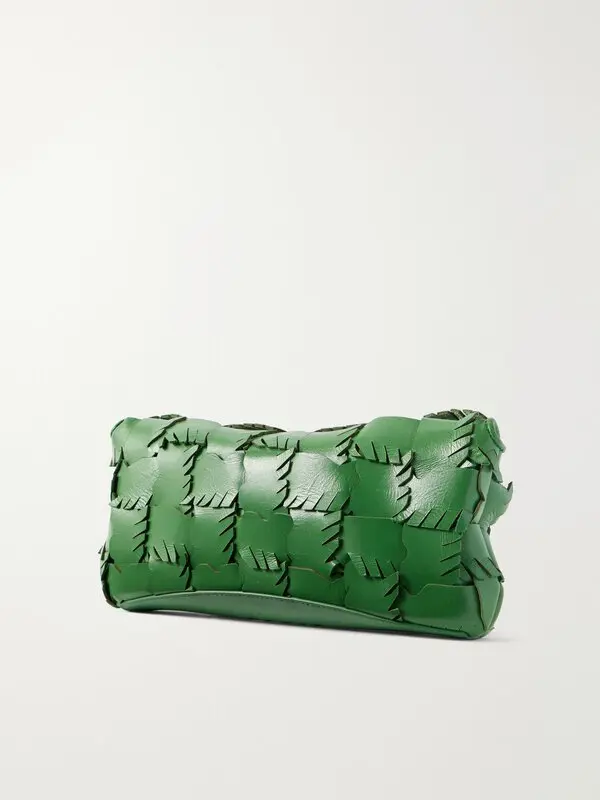 Staud Leaf Woven Leather Clutch