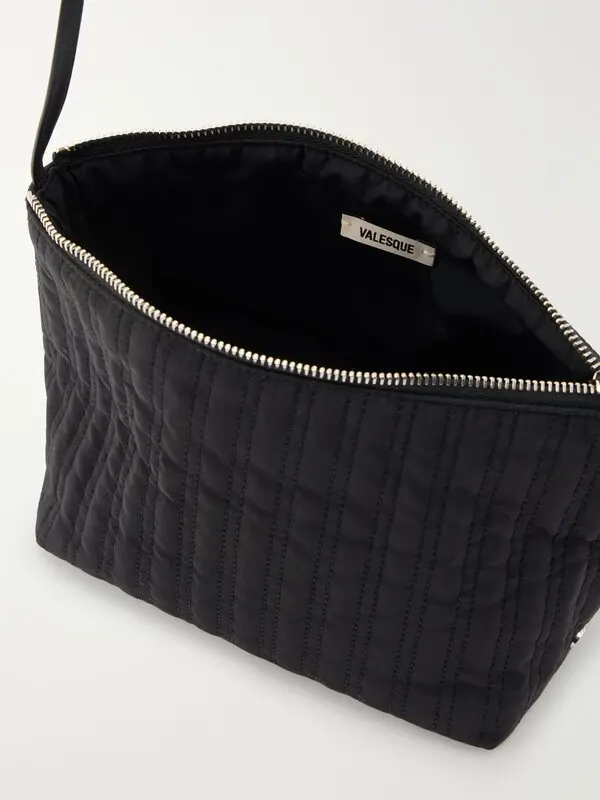 VALESQUE Leather-trimmed Quilted Shoulder Bag
