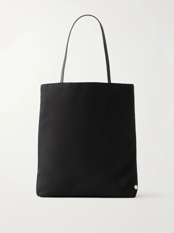VALESQUE Thea Leather-trimmed Satin-shell Tote Bag
