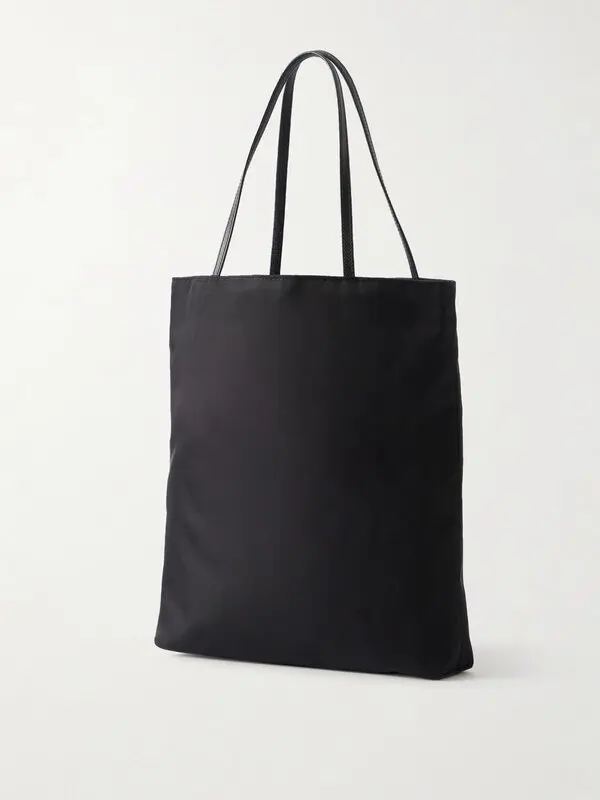 VALESQUE Thea Leather-trimmed Satin-shell Tote Bag