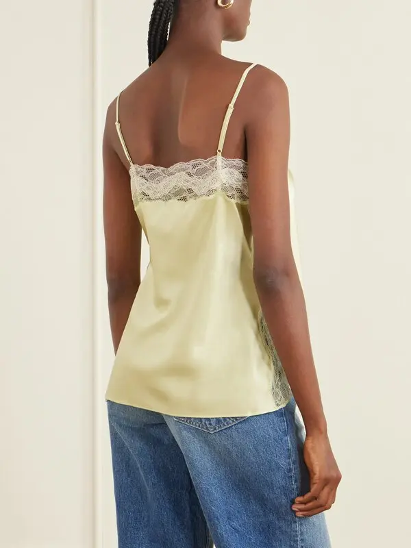 Veronica Beard Johantan Lace-trimmed Silk-blend Satin Blouse