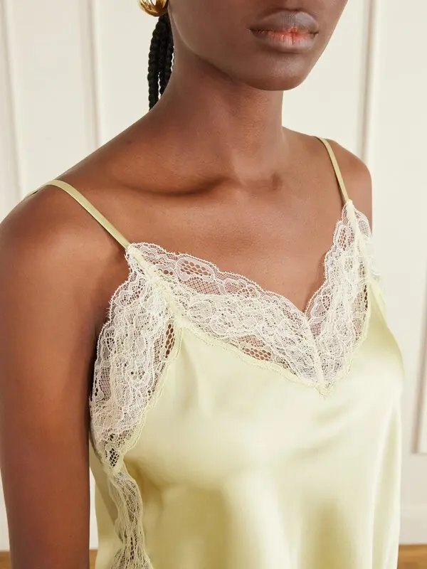 Veronica Beard Johantan Lace-trimmed Silk-blend Satin Blouse