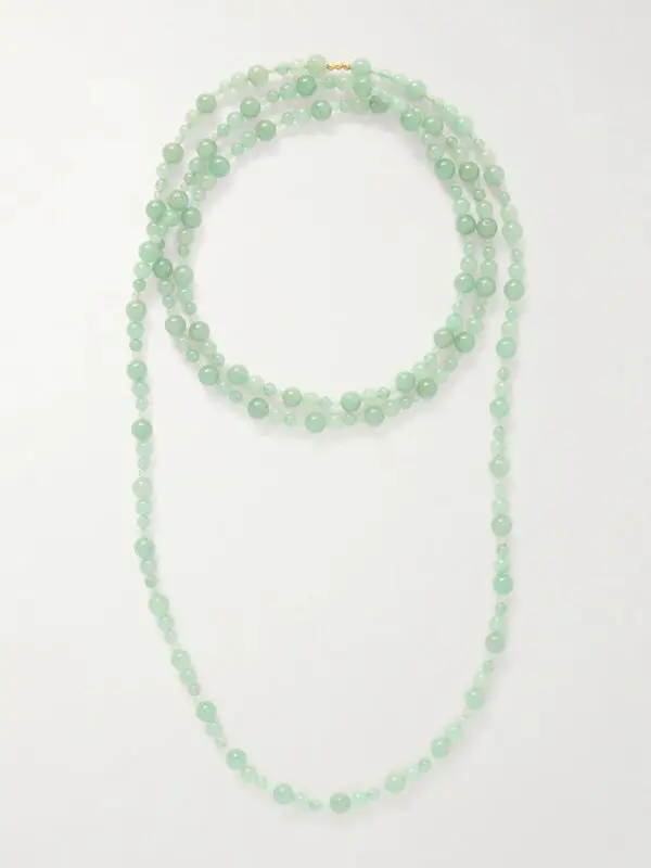 JENNIFER BEHR Veda Gold-tone Aventurine Necklace - Green