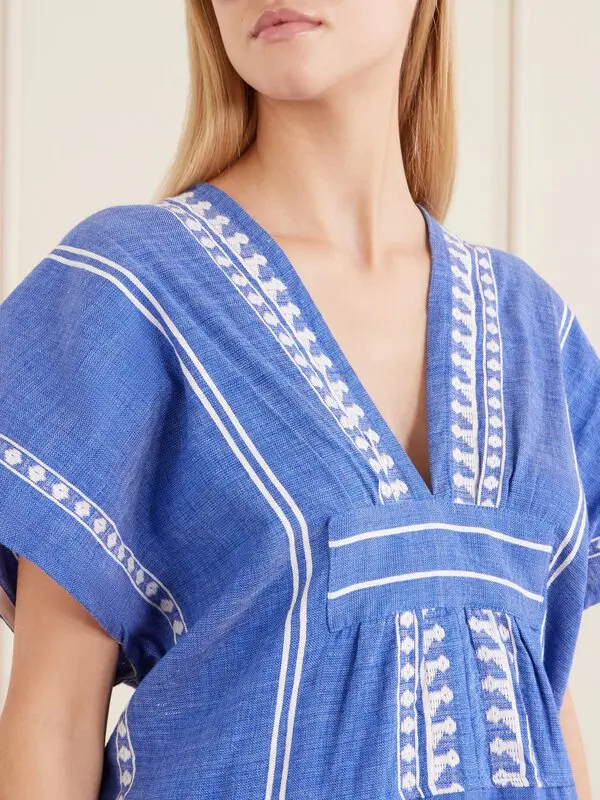 LEMLEM Gasira Embroidered Cotton Midi Dress