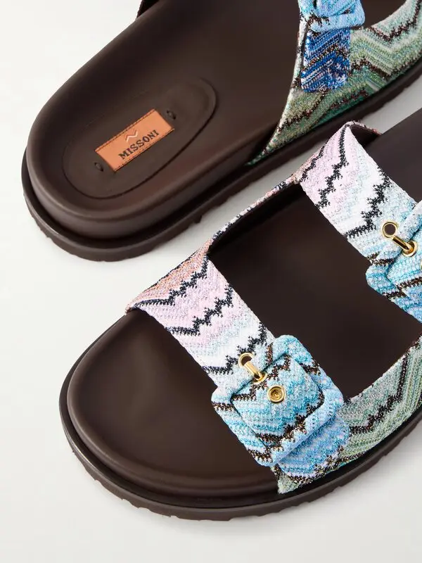 Missoni Clea Striped Woven Sandals - Orange