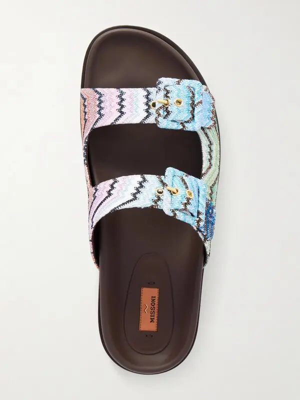 Missoni Clea Striped Woven Sandals - Orange