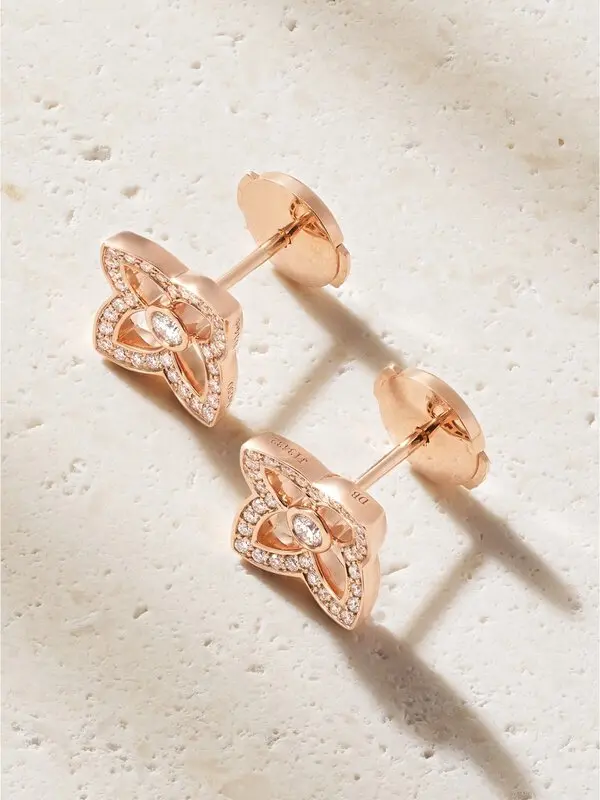 De Beers Enchanted Lotus Bloom Diamond Earrings - Rose Gold