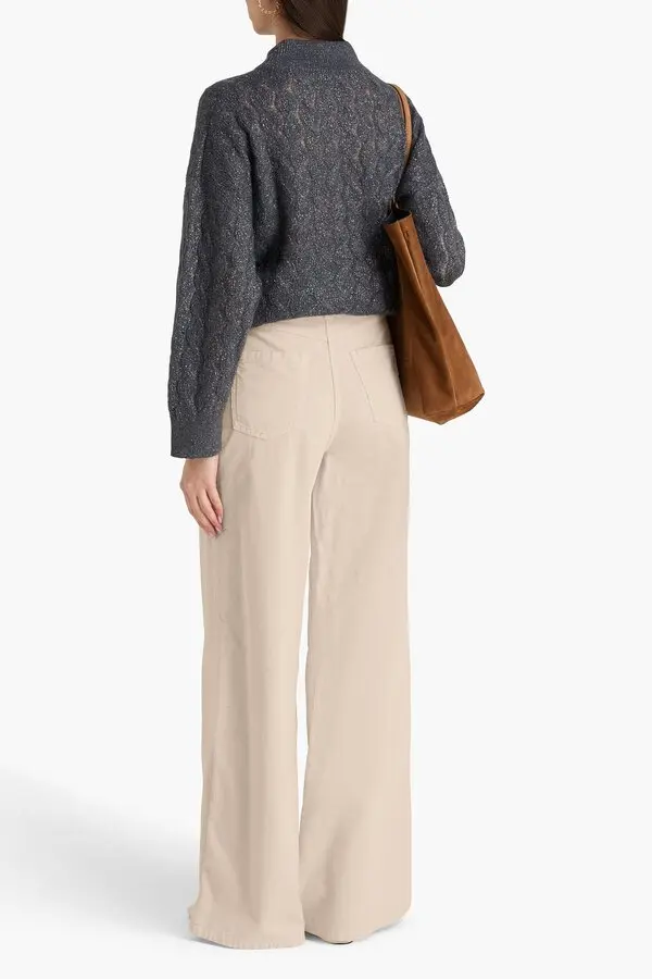 Brunello Cucinelli Cotton-blend Corduroy Wide-leg Pants - Beige