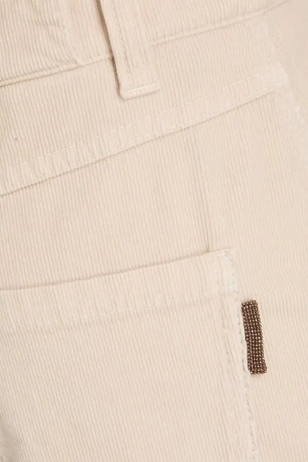 Brunello Cucinelli Cotton-blend Corduroy Wide-leg Pants - Beige