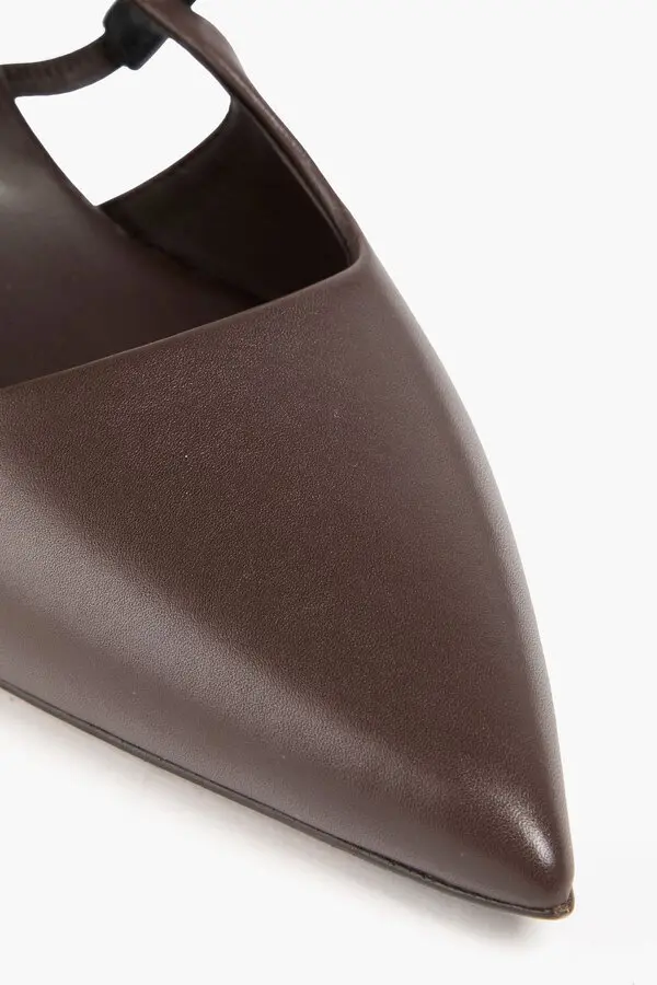 Brunello Cucinelli Leather Slingback Pumps - Chocolate