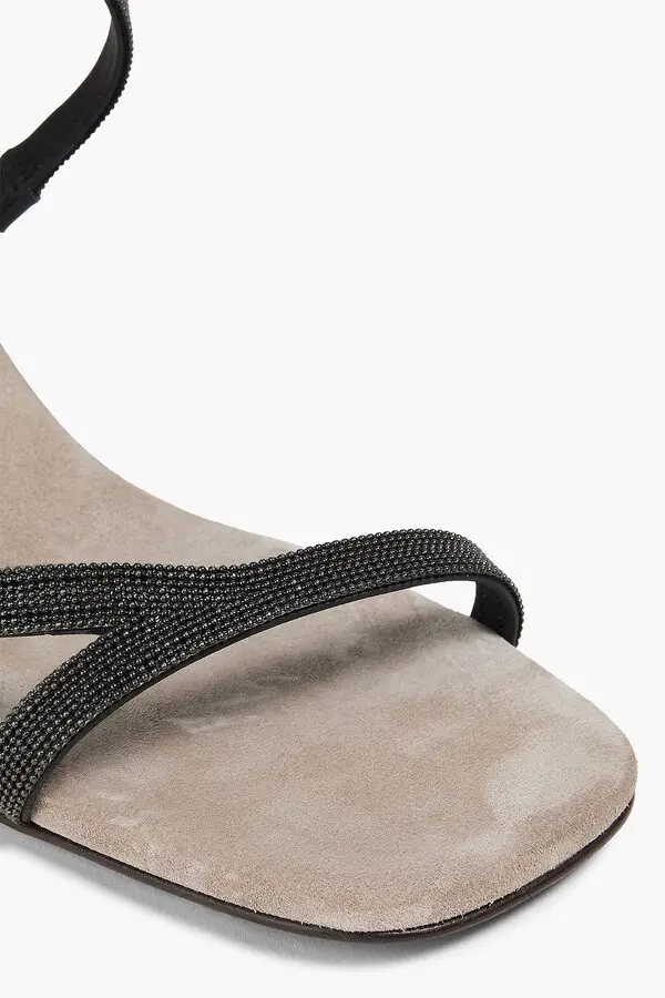 Brunello Cucinelli Bead-embellished Suede Sandals