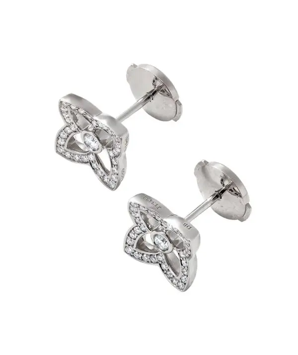 De Beers 18 Karat White Diamond Earrings - Gold