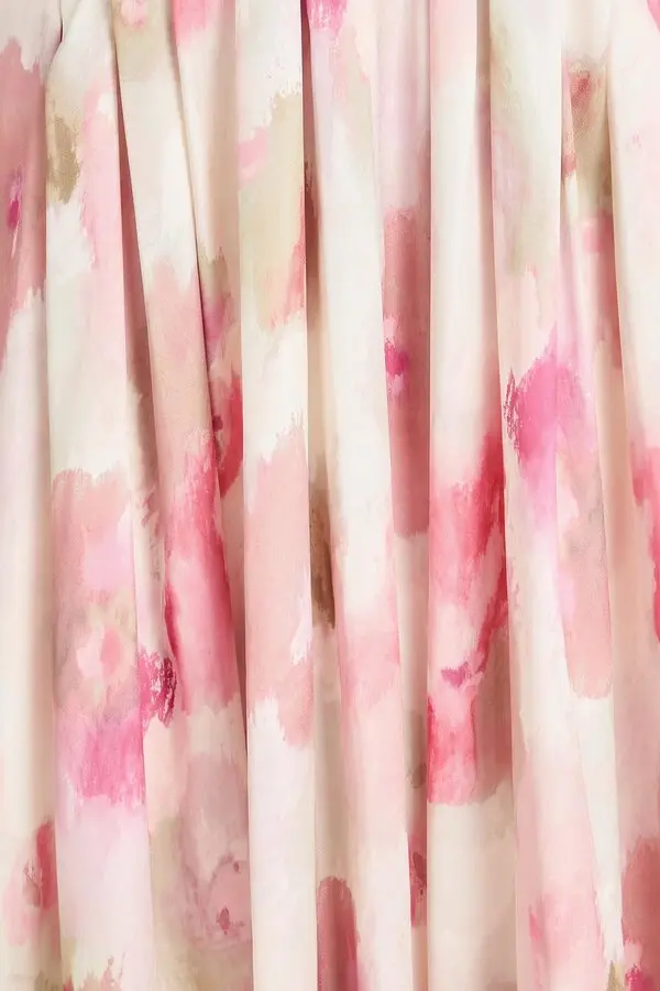 MIKAEL AGHAL Printed Crepe De Chine Maxi Dress