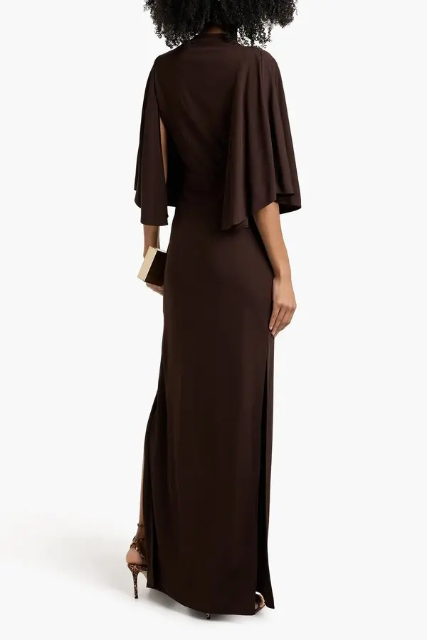 Safiyaa Oro Draped Twill Maxi Dress