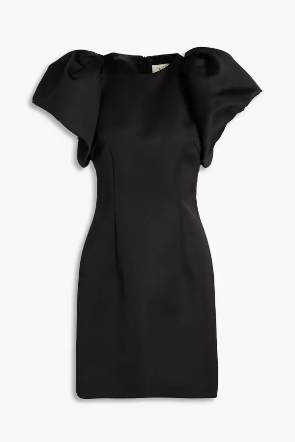 LEO LIN Dayna Satin Mini Dress - Black