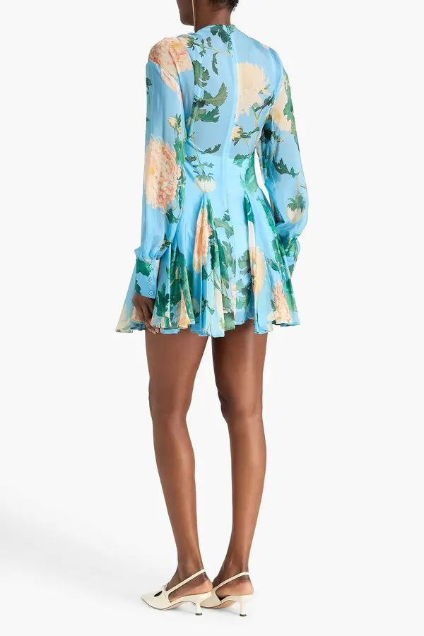 LEO LIN Floral-print Crepe Mini Dress