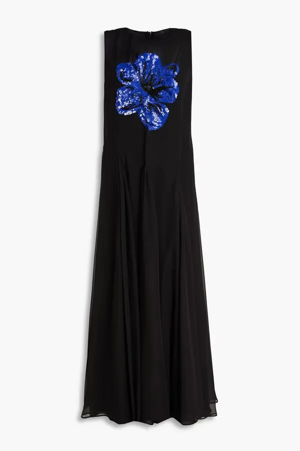 LEO LIN Linnea Sequin-embellished Chiffon Maxi Dress