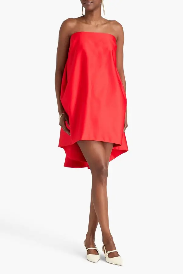 LEO LIN Strapless Satin Dress