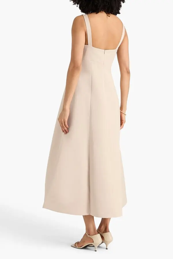 Leo Lin Odette Satin Midi Dress - Beige - 50% Off | Editorialist