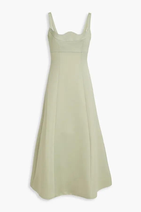 LEO LIN Odette Satin Midi Dress - Sage Green