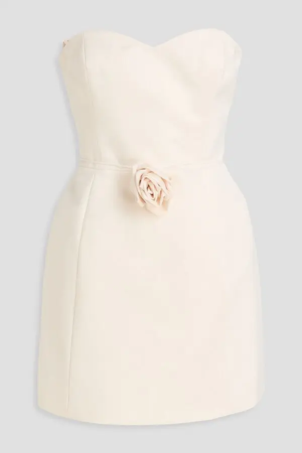 LEO LIN Rosalie Strapless Twill Mini Dress - Ivory