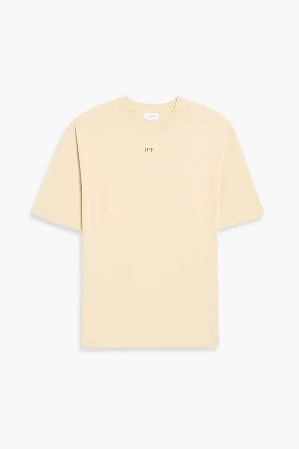 Off-White Printed Cottonjersey Tshirt - Beige