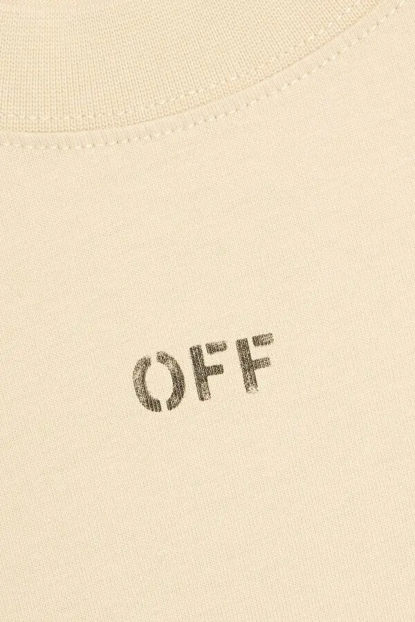 Off-White Printed Cottonjersey Tshirt - Beige