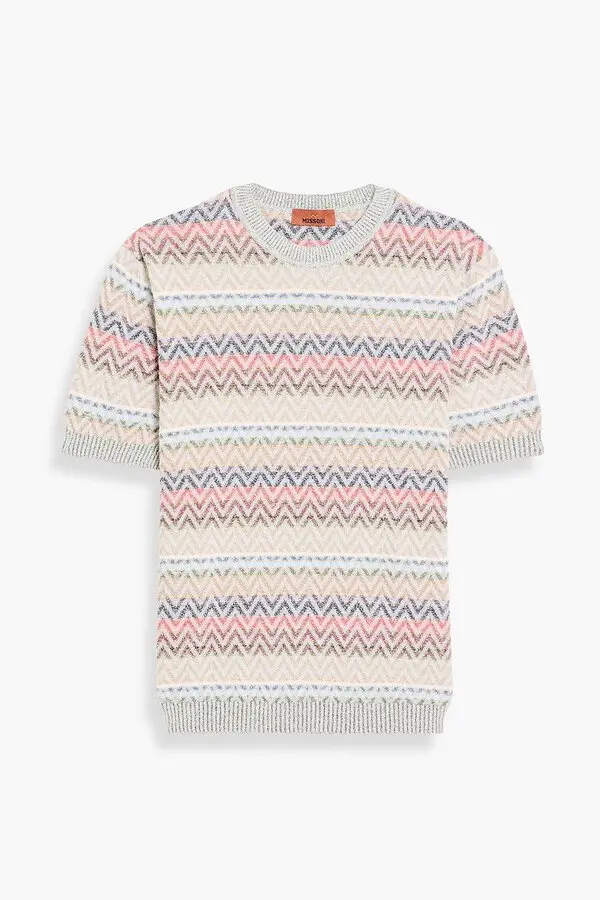 Missoni Jacquardknit Cottonblend Tshirt - Beige