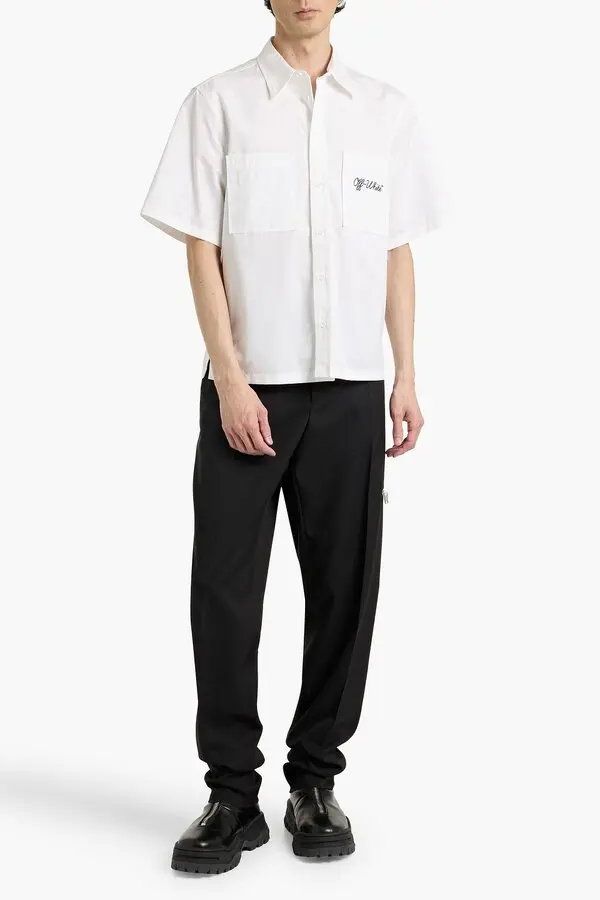 Off-White Embroidered Cottonpoplin Shirt