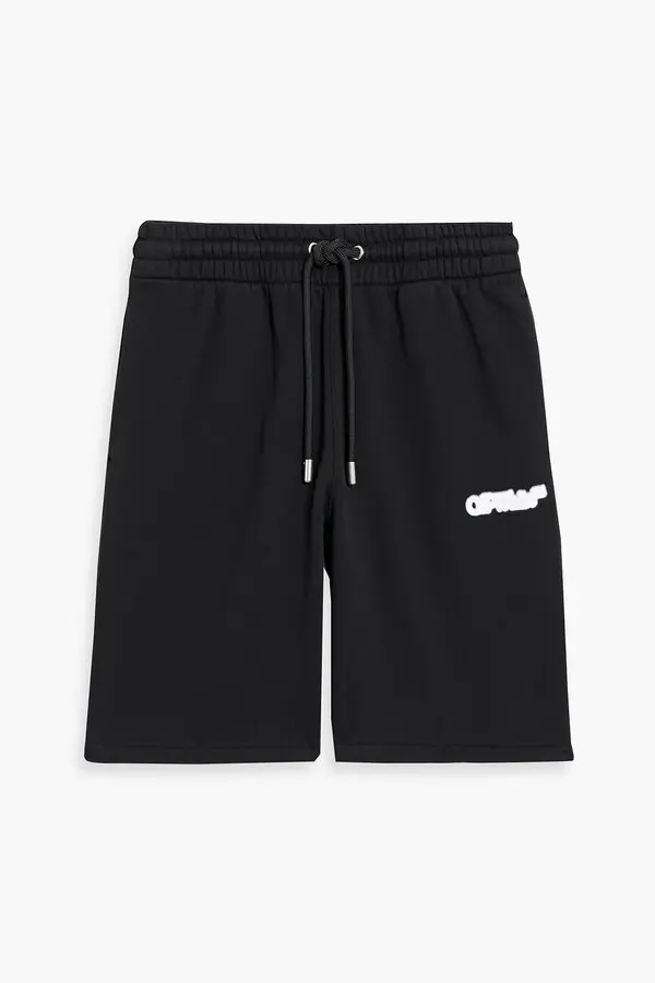 Off-White Printed French Terry Shorts - Black