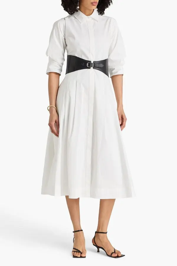 Simkhai Olson Belted Midi Shirt Dress