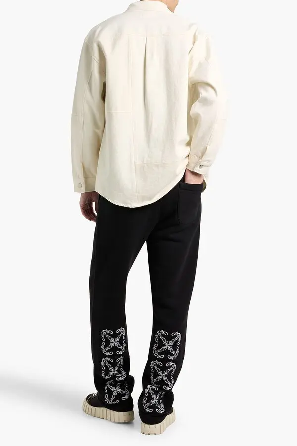 Off-White Embroidered Cottonjersey Sweatpants - Black