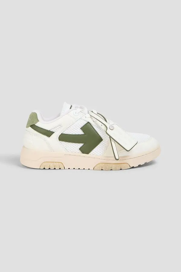 Off-White Out Of Office Leather And Mesh Sneakers - White