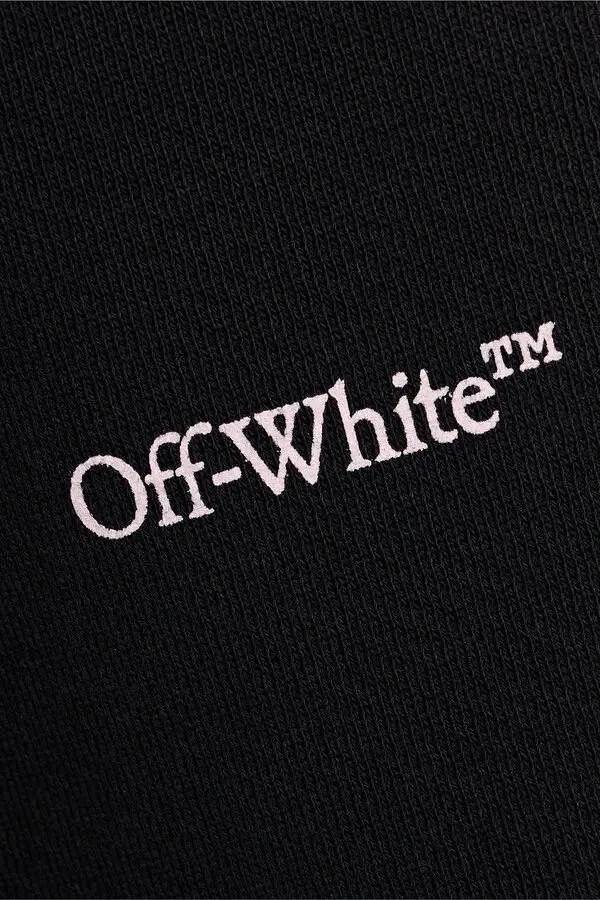 Off-White Printed Cotton-terry Shorts - Black