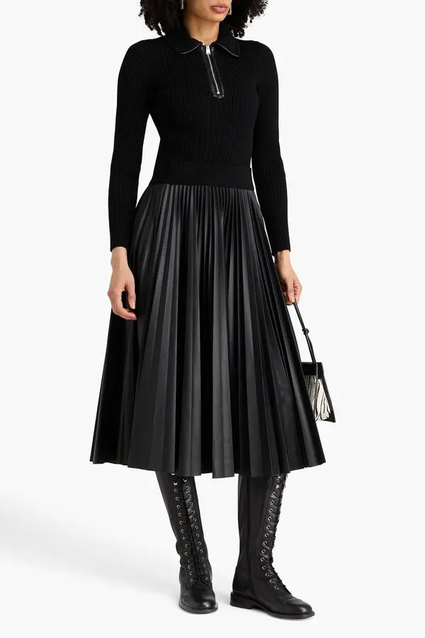 Simkhai Livana Ribbed Polo Sweater