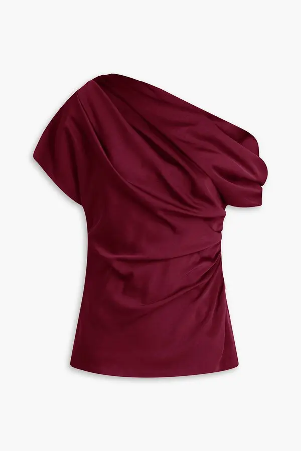 Simkhai Phoebe One-shoulder Cady Top - Claret