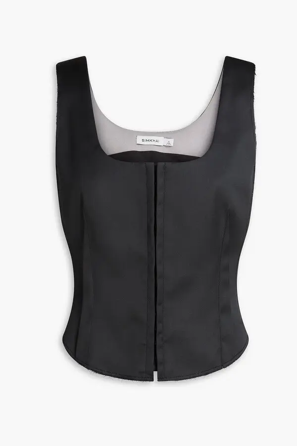 Simkhai Carly Satin-twill Bustier Top