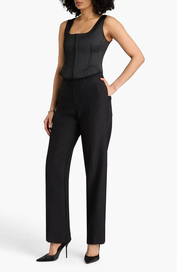 Simkhai Carly Satin-twill Bustier Top
