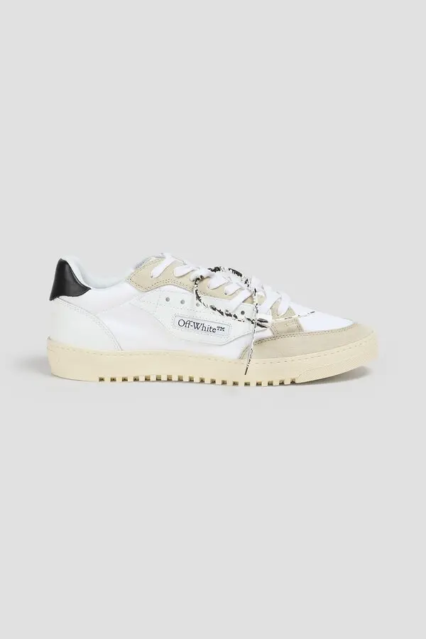 Off-White 5.0 Canvas, Leather And Suede Sneakers - White